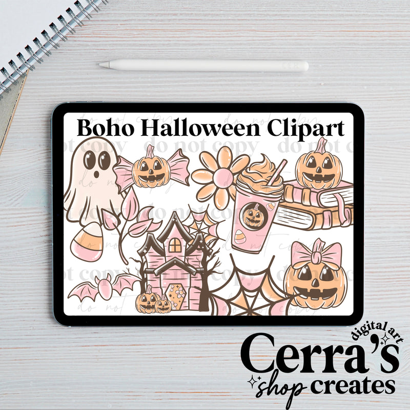 Boho Halloween Clipart set – Cerra's Shop Digital Designs