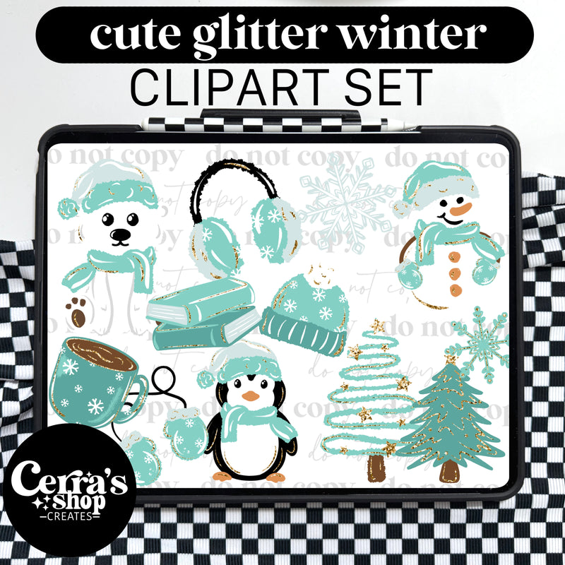 Glitter Simple Winter Clipart set – Cerra's Shop Digital Designs