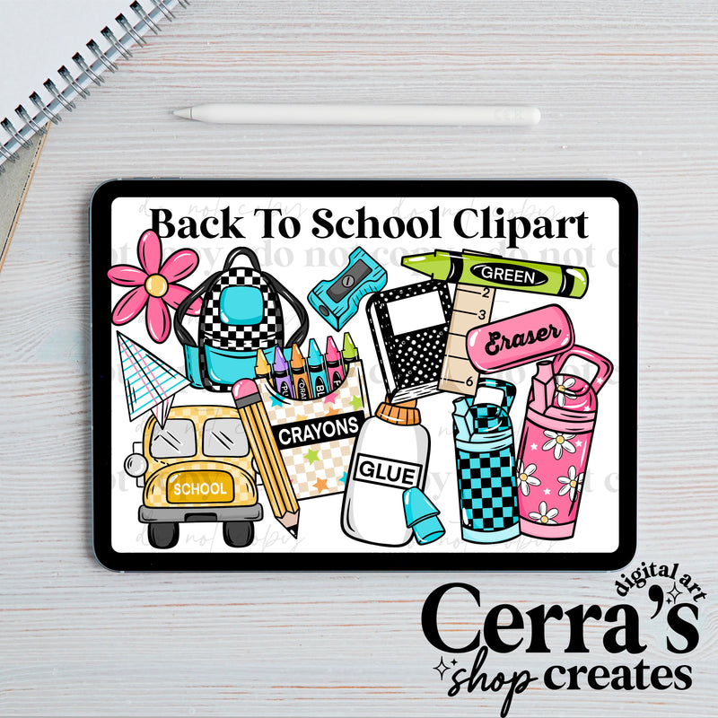 Back To School Clipart set – Cerra's Shop Digital Designs