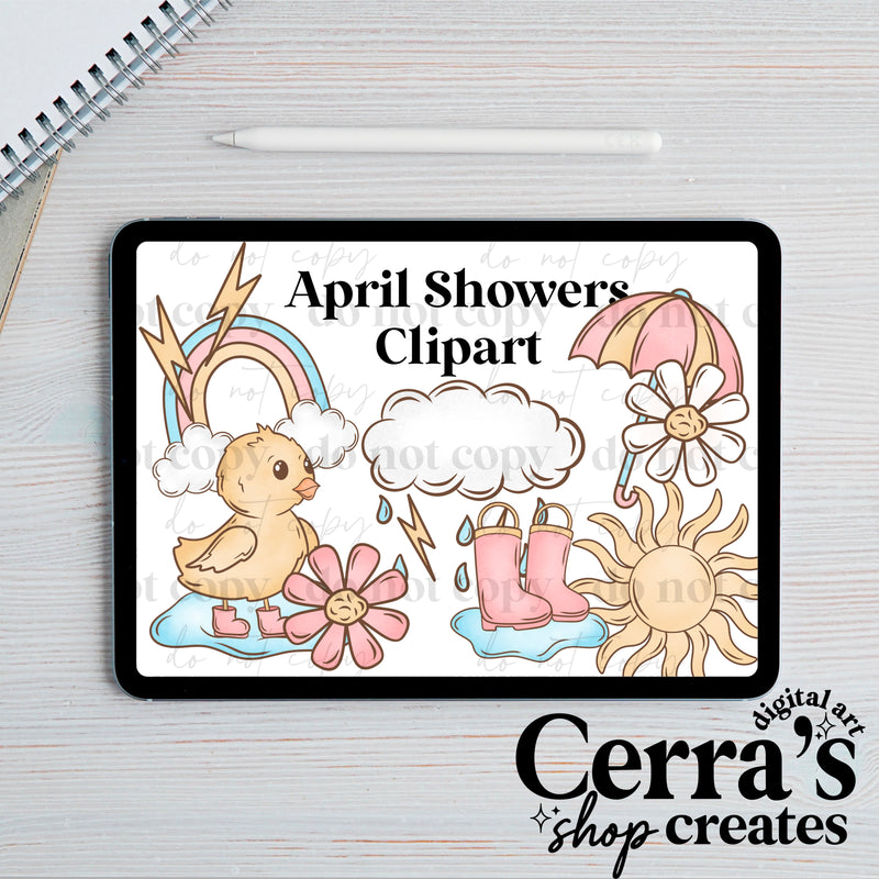 April Showers Clipart set – Cerra's Shop Digital Designs