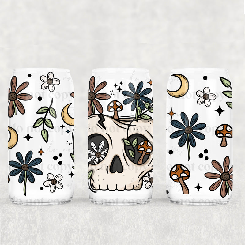 Floral Skull 16oz Glass Wrap PNG | DIGITAL DOWNLOAD | DIGITAL FILE – Cerra's Shop Digital Designs