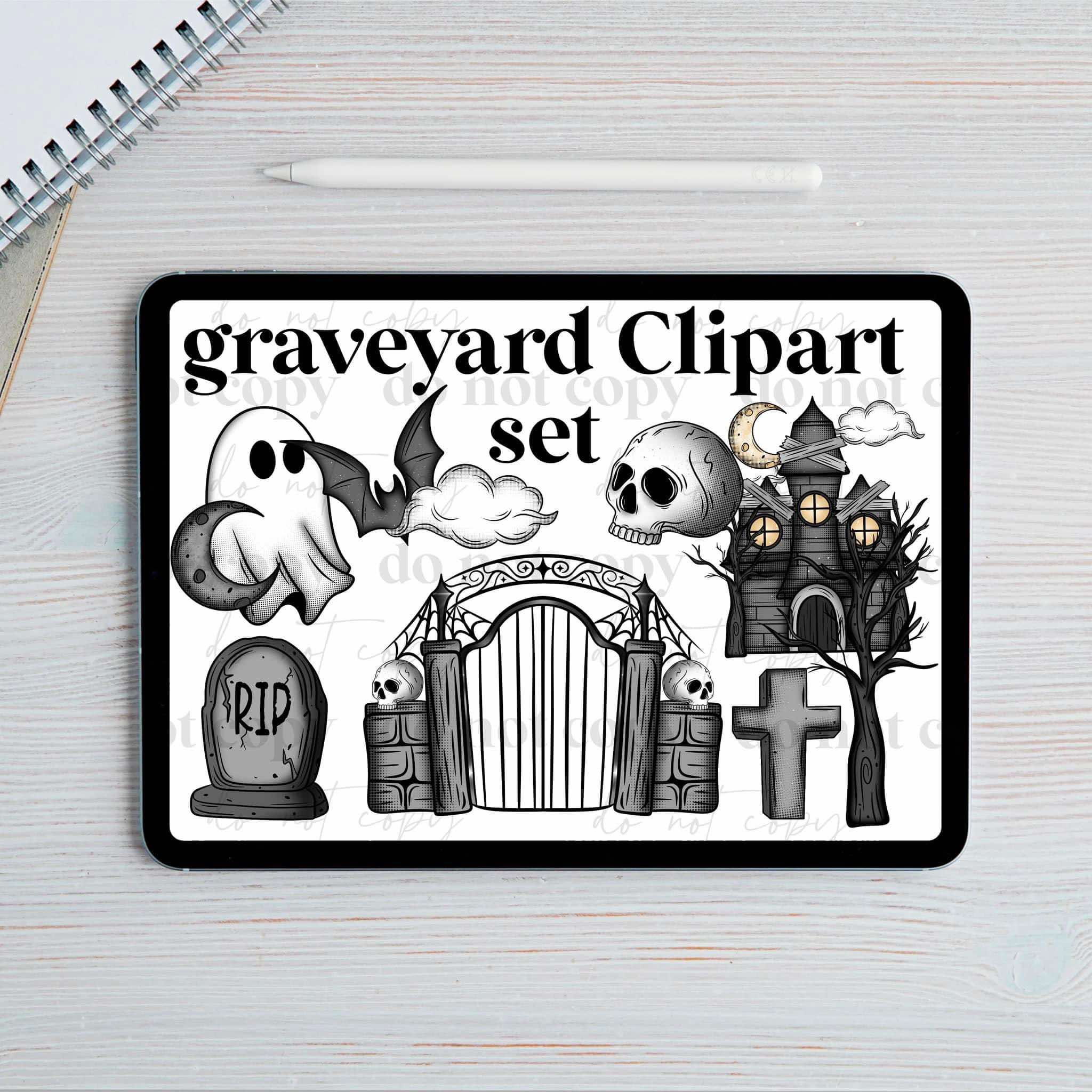 Graveyard clipart – Cerra's Shop Digital Designs