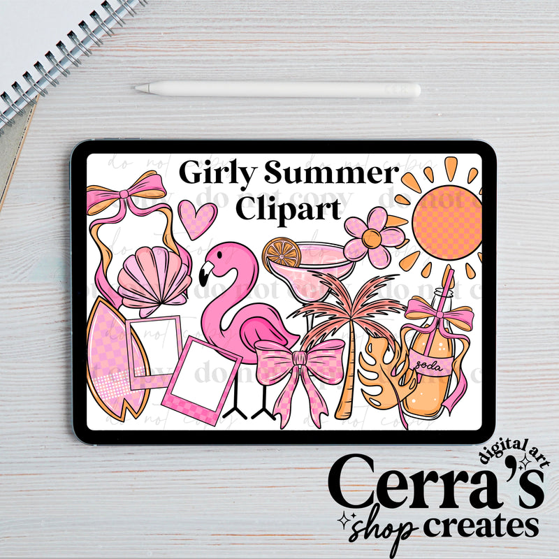 Girly Summer Clipart set – Cerra's Shop Digital Designs