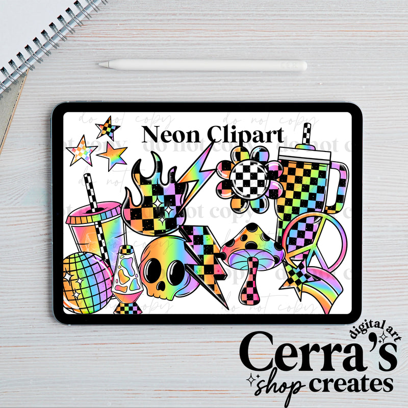 Neon Clipart set – Cerra's Shop Digital Designs