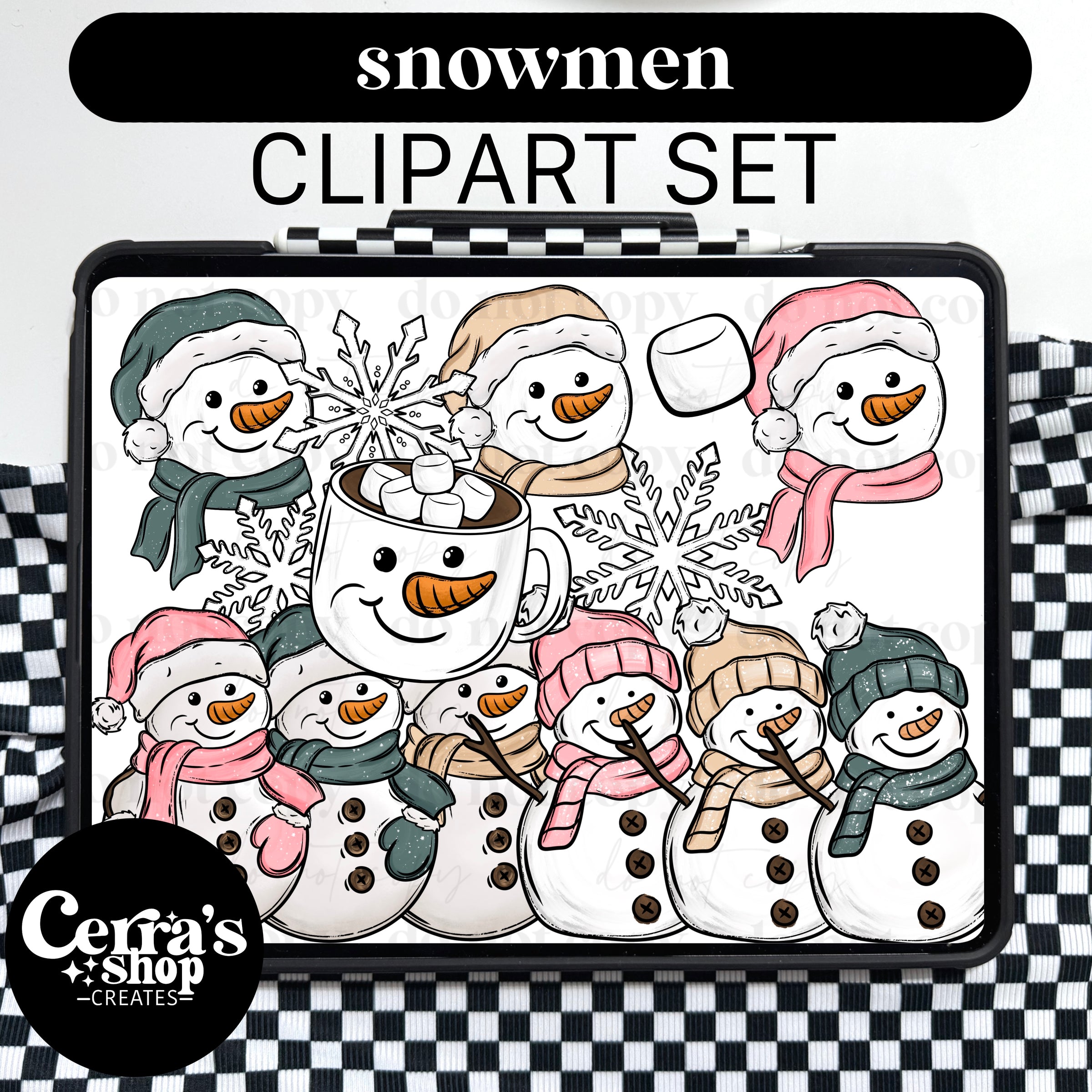 Snowmen Clipart set – Cerra's Shop Digital Designs