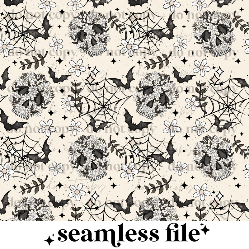 Floral Skellie Seamless PNG | DIGITAL DOWNLOAD | DIGITAL FILE – Cerra's ...