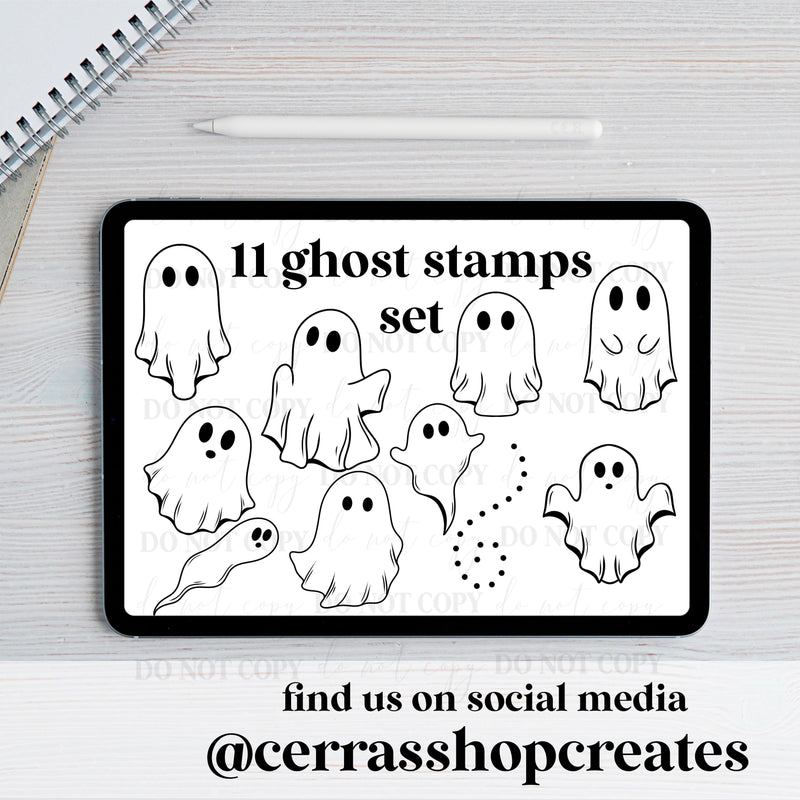 Ghosts Procreate Stamp Set – Cerra's Shop Digital Designs