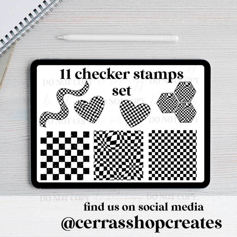 Checker Procreate Stamp Set – Cerra's Shop Digital Designs