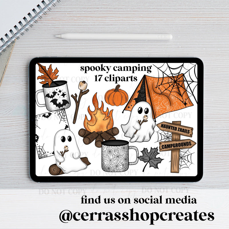 Spooky Camping clipart – Cerra's Shop Digital Designs