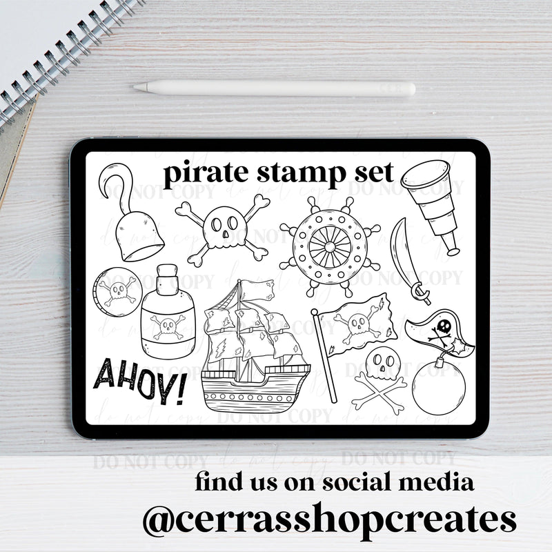 Pirate Procreate Brush Set – Cerra's Shop Digital Designs