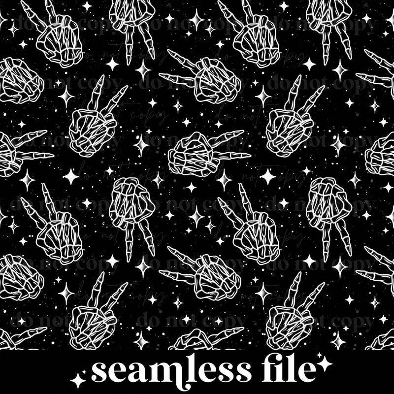 Skellie Hand Black Seamless PNG | DIGITAL DOWNLOAD | DIGITAL FILE ...