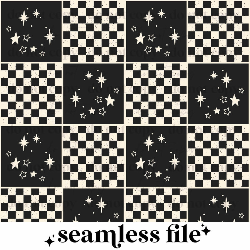 Checker Stars Seamless Cream On Gray PNG | DIGITAL DOWNLOAD | DIGITAL ...