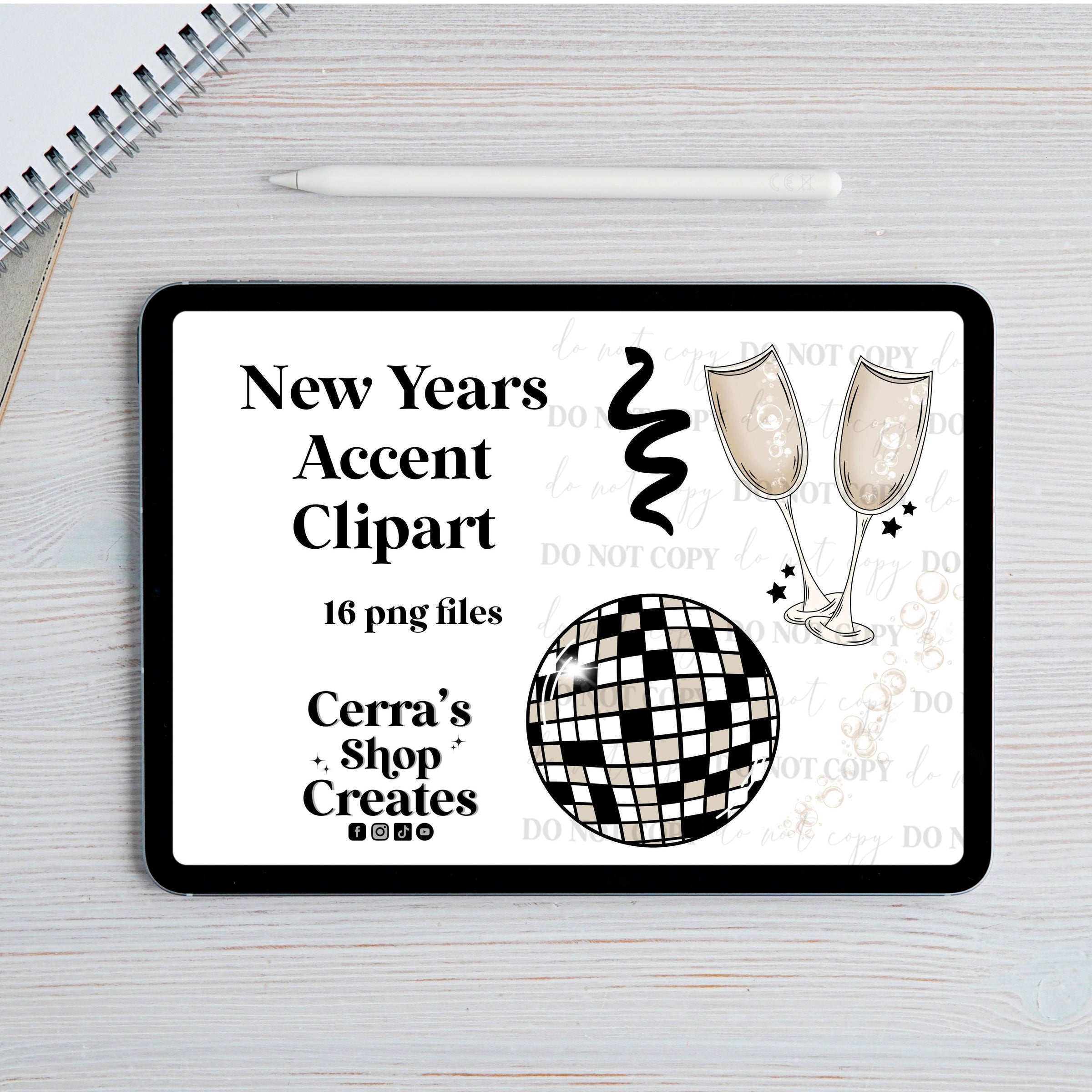 New Years Clipart Set – Cerra's Shop Digital Designs