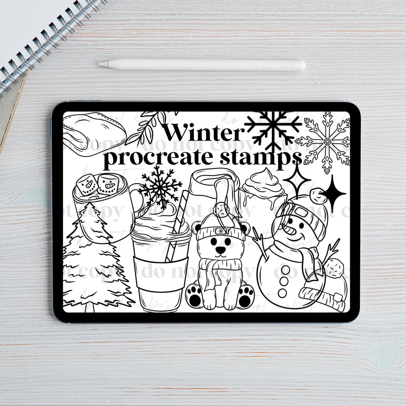 Winter Procreate Stamp Set – Cerra's Shop Digital Designs