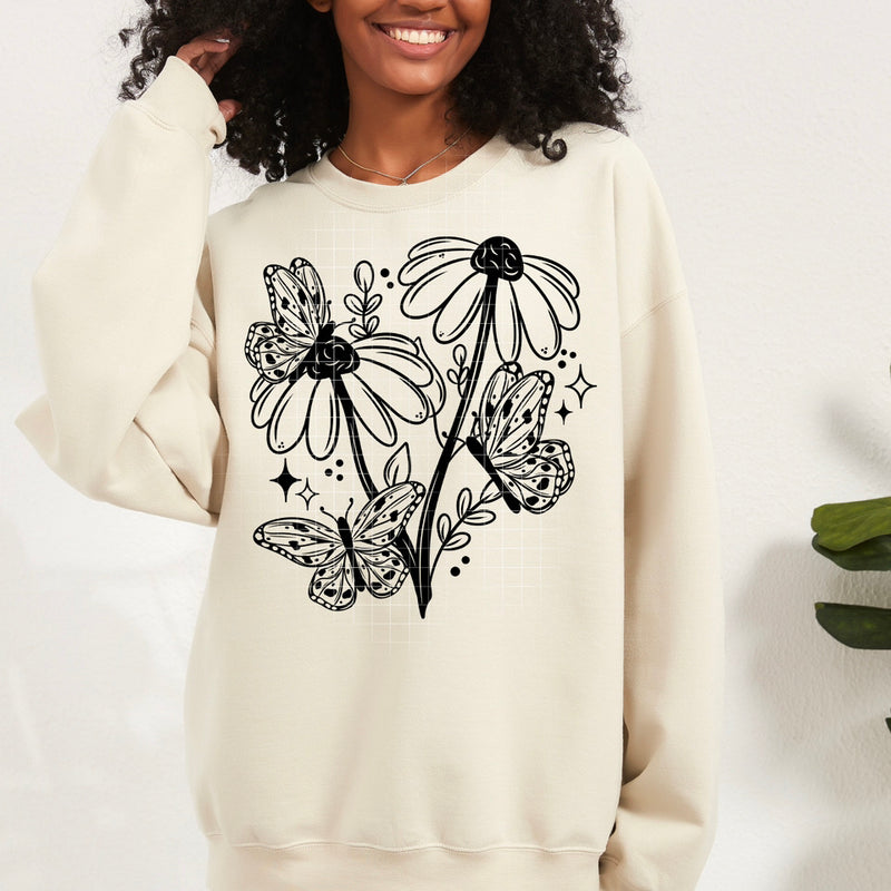 Floral Butterflies Single Color PNG | DIGITAL DOWNLOAD | DIGITAL FILE ...