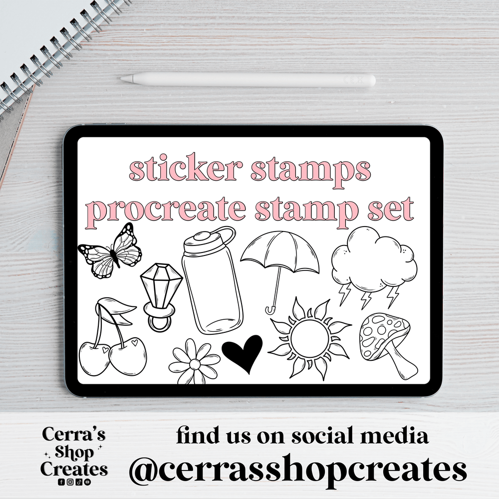 Sticker Stamps Procreate Stamp Set – Cerra's Shop Digital Designs