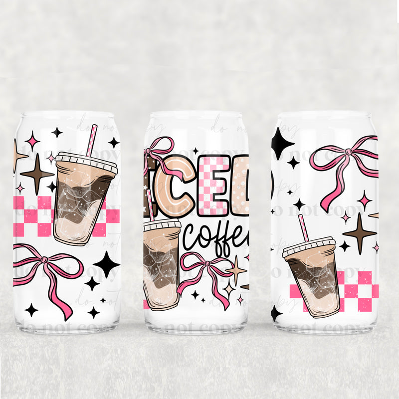 Pink Iced Coffee 16oz Glass Wrap PNG | DIGITAL DOWNLOAD | DIGITAL FILE ...