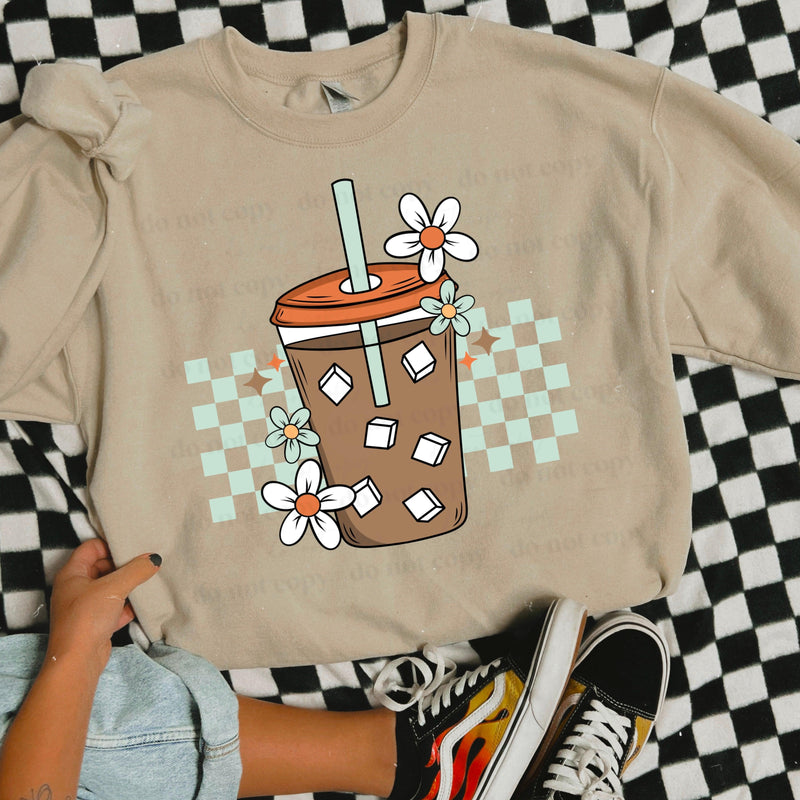 Iced Coffee Checker PNG | DIGITAL DOWNLOAD | DIGITAL FILE – Cerra's ...