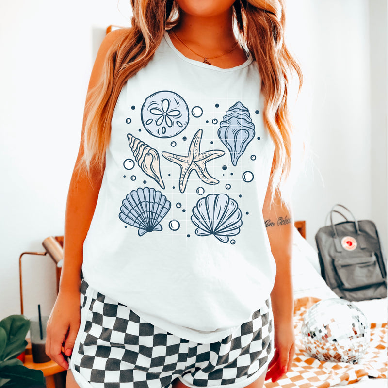 Blue & Tan Shells Collage PNG | DIGITAL DOWNLOAD | DIGITAL FILE – Cerra ...