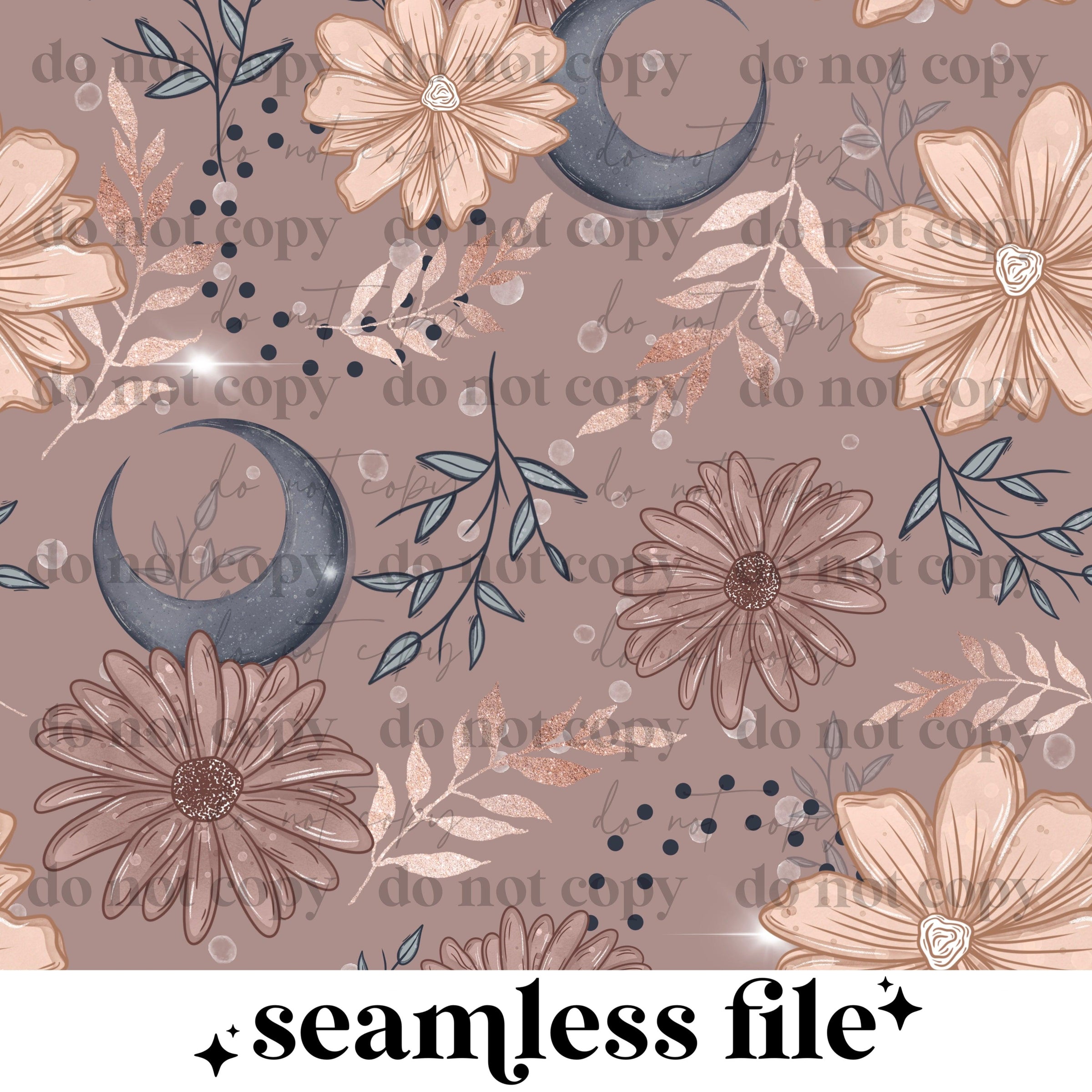 Floral Moon Mauve seamless | DIGITAL DOWNLOAD | DIGITAL FILE – Cerra's ...