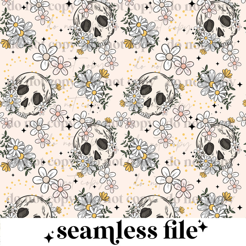 Floral Skellie Seamless PNG | DIGITAL DOWNLOAD | DIGITAL FILE – Cerra's ...