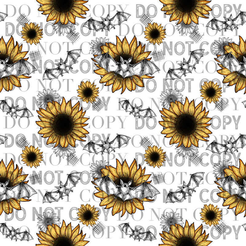 Bat seamless sunflower PNG | DIGITAL DOWNLOAD | DIGITAL FILE | BAT ...