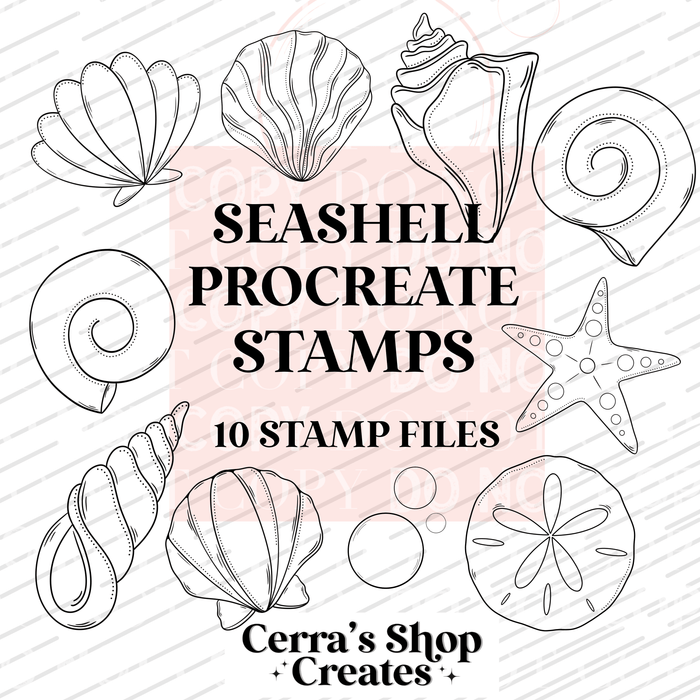 Seashell Procreate Brush Set – Cerra's Shop Digital Designs