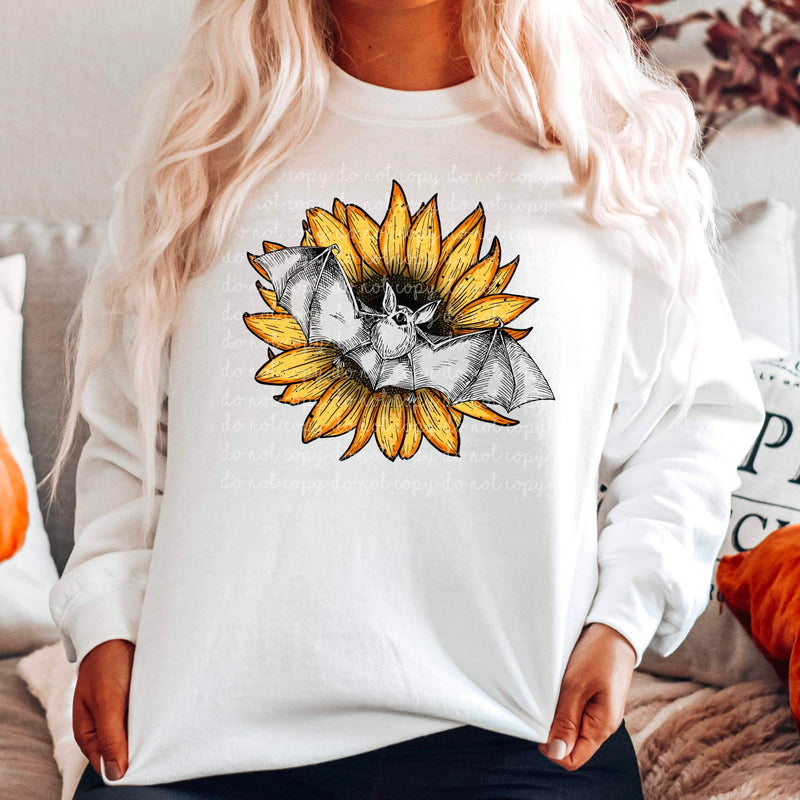 Bat Sunflower Full Color PNG | DIGITAL DOWNLOAD | DIGITAL FILE | BAT ...